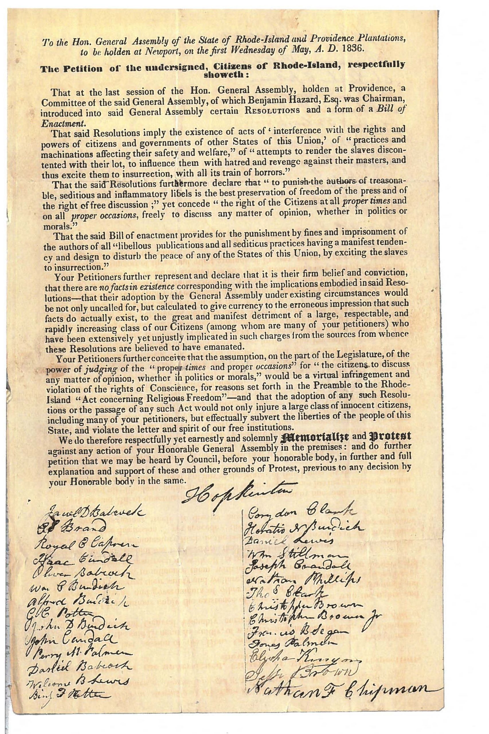 Thomas Wilson Dorr and the Politics of Slavery – Dorr Rebellion